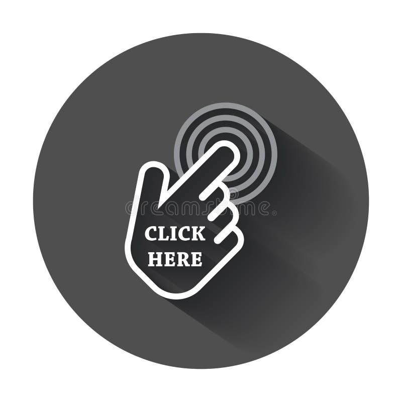 Click Here Icon Hand Cursor Signs Stock Illustrations – 194 Click Here ...