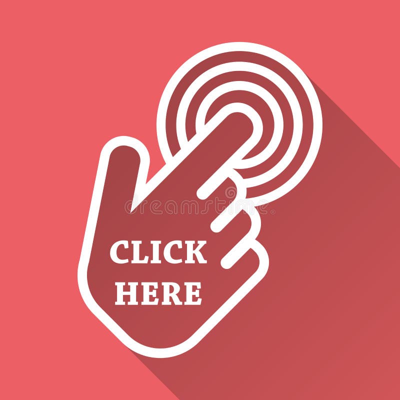 Click Here Icon Hand Cursor Signs Stock Illustrations – 198 Click Here ...