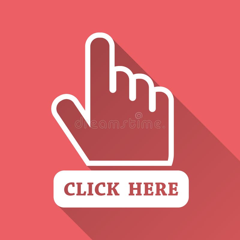 Click Here Icon. Hand Cursor Signs Stock Vector - Illustration of ...