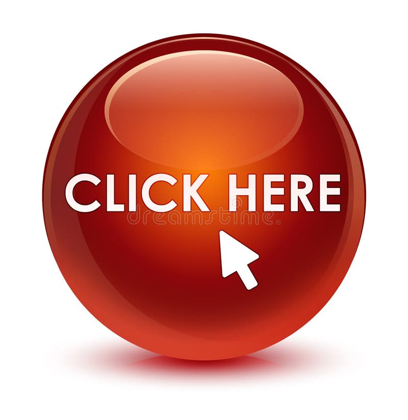 Click here button brown stock illustration. Illustration of brown ...