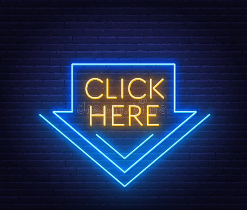 Tap Here Neon Signs Style Text Vector Stock Vector - Illustration of ...