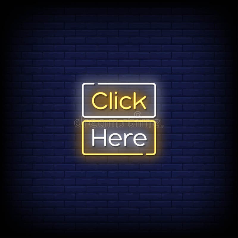 Press Here Neon Signs Style Text Vector Stock Vector - Illustration of ...