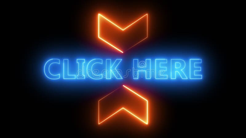 Click here neon text stock footage. Video of creativity - 368183182