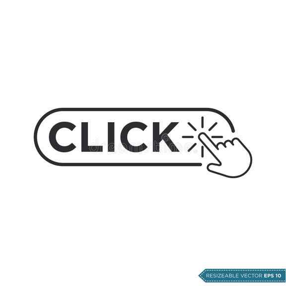 Click Here Pointer Icon Vector Template Flat Illustration Design Stock ...