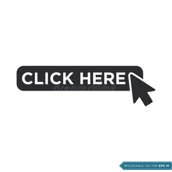 Click Here Pointer Icon Vector Template Flat Illustration Design Stock ...
