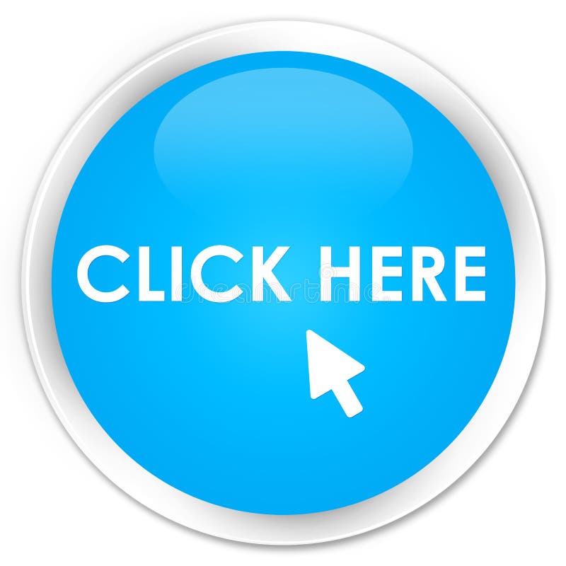 Click Here Glossy Blue Round Button Stock Illustration - Illustration ...