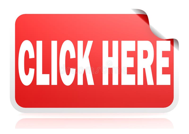 Click Here Red Square Banner Stock Illustration - Illustration of ...