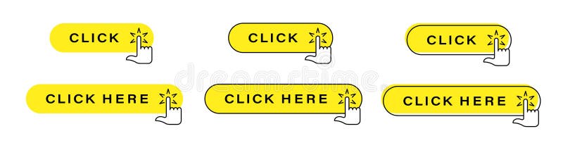 Click here set white stock vector. Illustration of informational ...