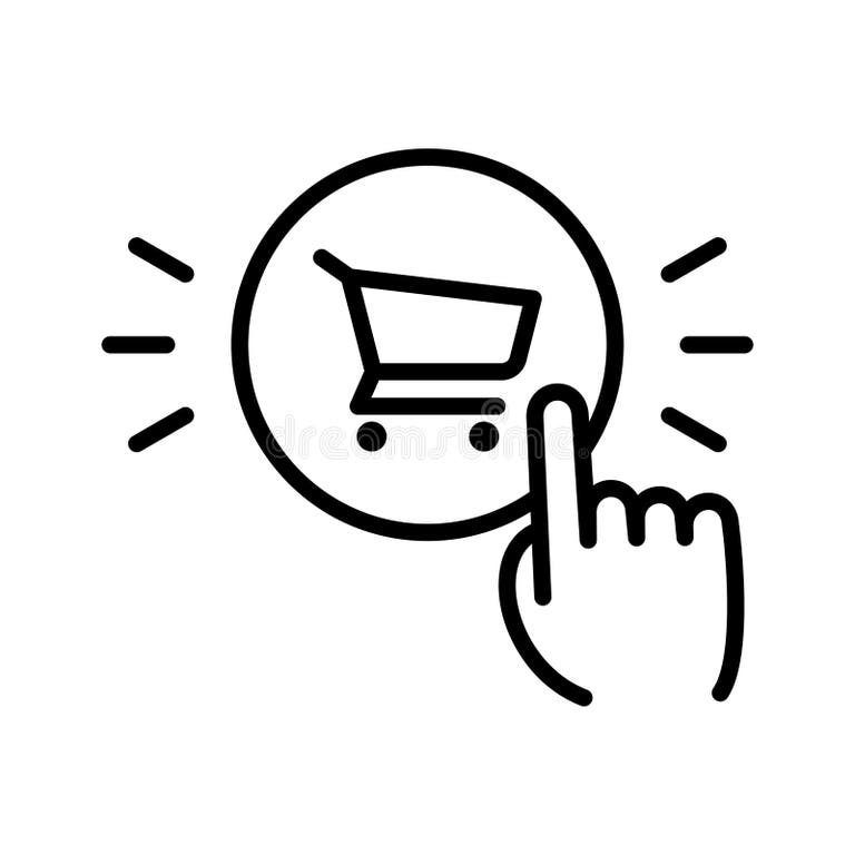 Click Here Shopping Cart Button. Online Shopping Stock Vector ...