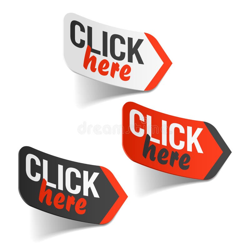 Click here button stock vector. Illustration of link - 32587897