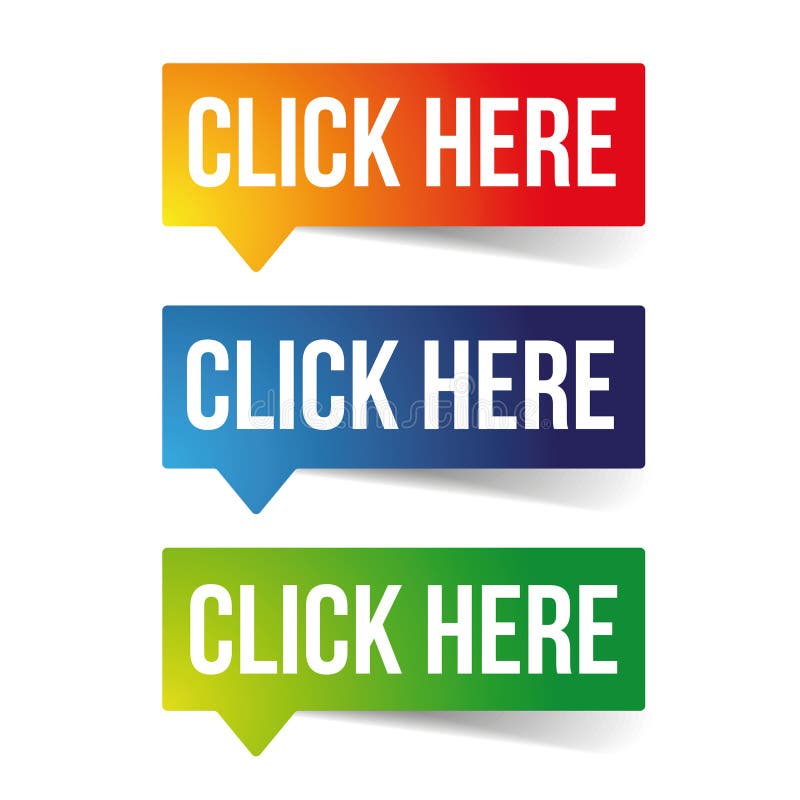 Click here speech bubble stock vector. Illustration of shiny - 101643668