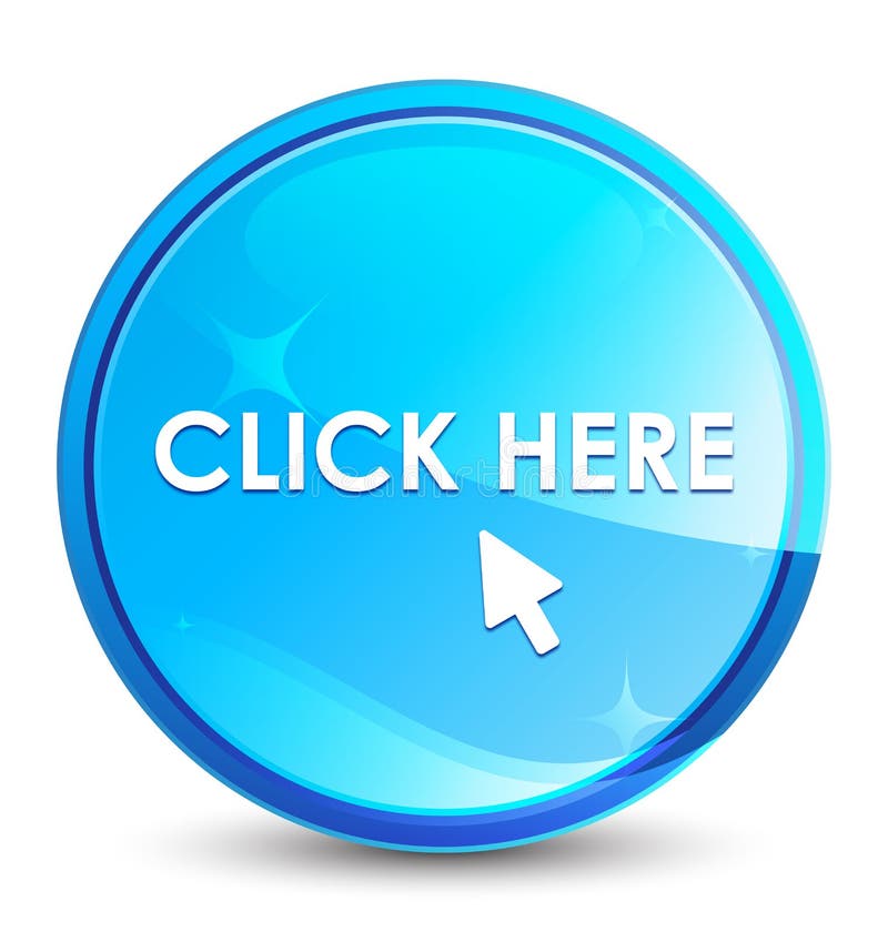 Click Here Splash Natural Blue Round Button Stock Vector - Illustration ...