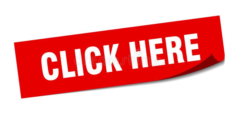 Click Here Red Square Isolated Web Button Stock Vector - Illustration ...