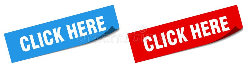 Click Here Sticker. Click Here Sign Set Stock Vector - Illustration of ...