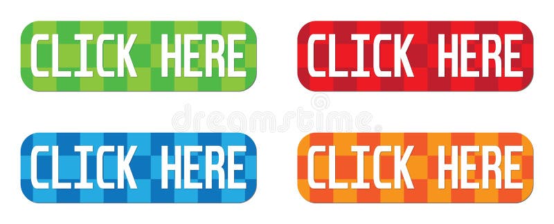 CLICK HERE Text, on Rectangle, Zig Zag Pattern Stamp Sign. Stock ...