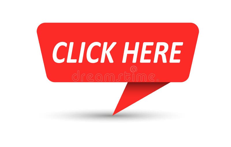Click Here. Vector Banner, Pointer, Sticker, Label or Speech Bubble ...