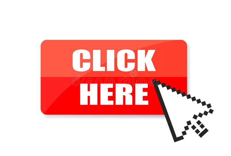 Click here vector button stock vector. Illustration of glossy - 120183542