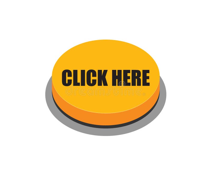 Click here button orange stock illustration. Illustration of media ...