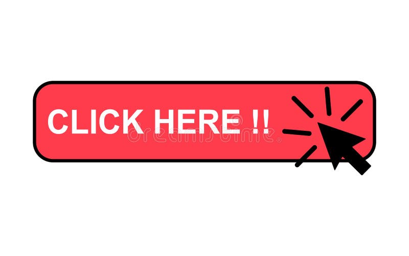 Click Here Web Button, Internet Flat Pointer Design, Press Link Vector ...