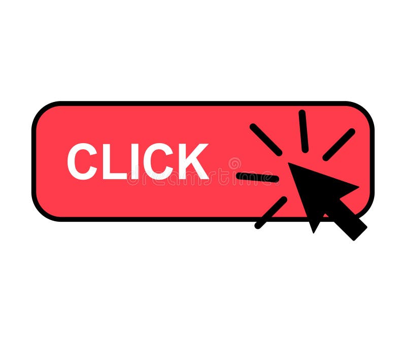 Click Here Web Button, Internet Flat Pointer Design, Press Link Vector ...