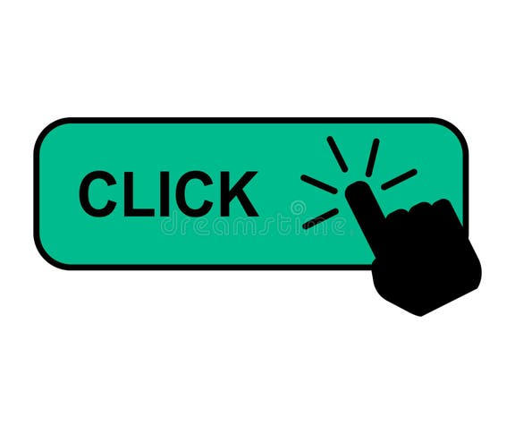 Click Here Web Button, Internet Flat Pointer Design, Press Link Vector ...