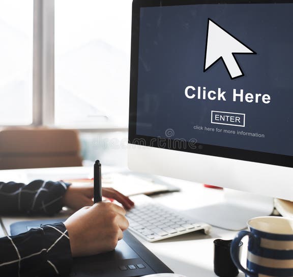 Click Here Website Web Page Online Internet Concept Stock Photo - Image ...