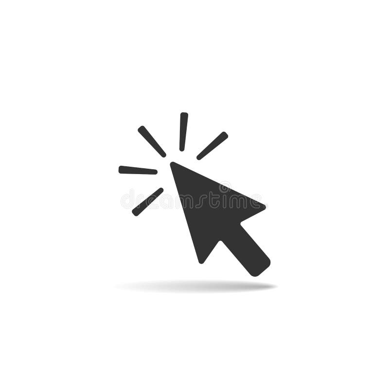 Click Icon, Arrow Vector Icon, Flat Design Stock Vector - Illustration ...