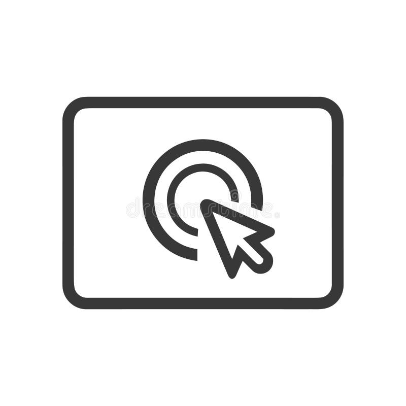 Simple Cursor Click Icon on Square Frame Stock Vector - Illustration of action, navigation ...