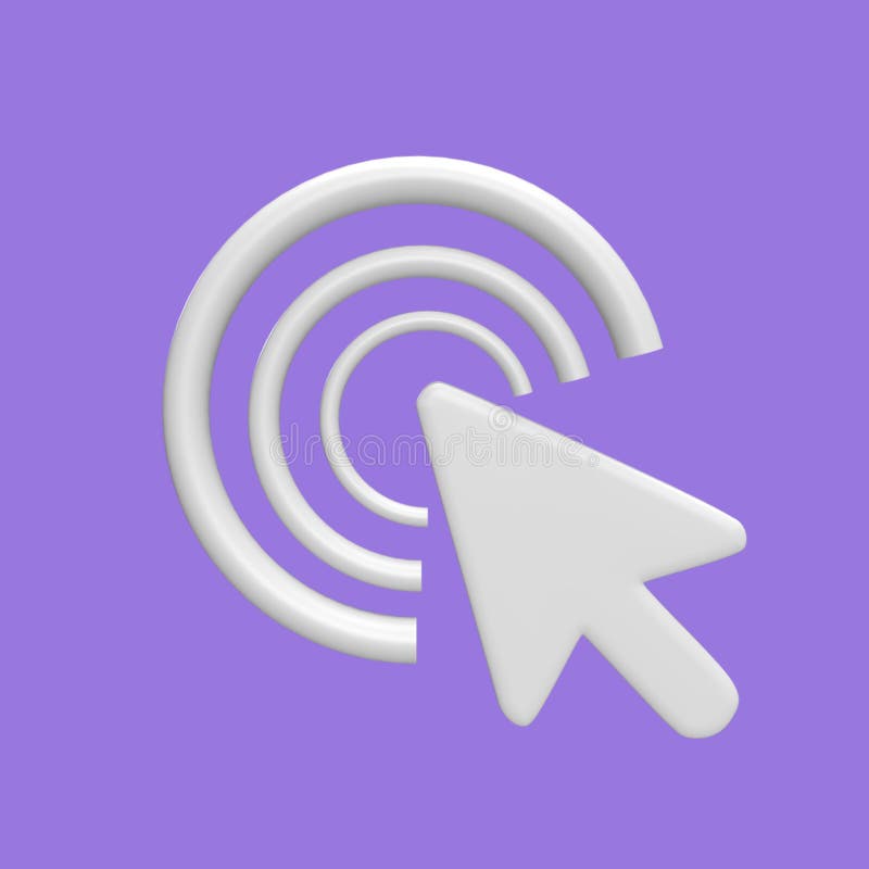 Click Icon 3d Icon Model Cartoon Style Concept. Render Illustration ...