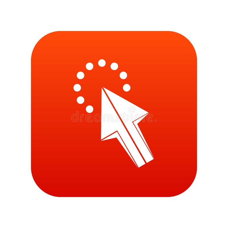 Click icon digital red stock vector. Illustration of icon - 99931389