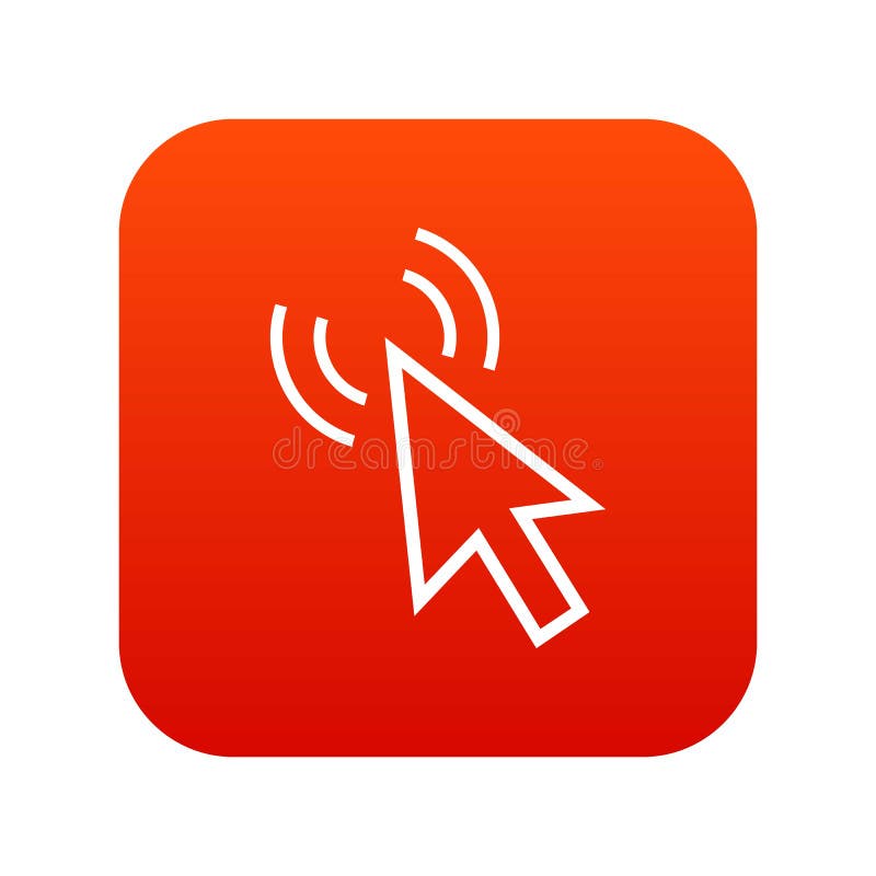 Click icon digital red stock vector. Illustration of keyboard - 99931423