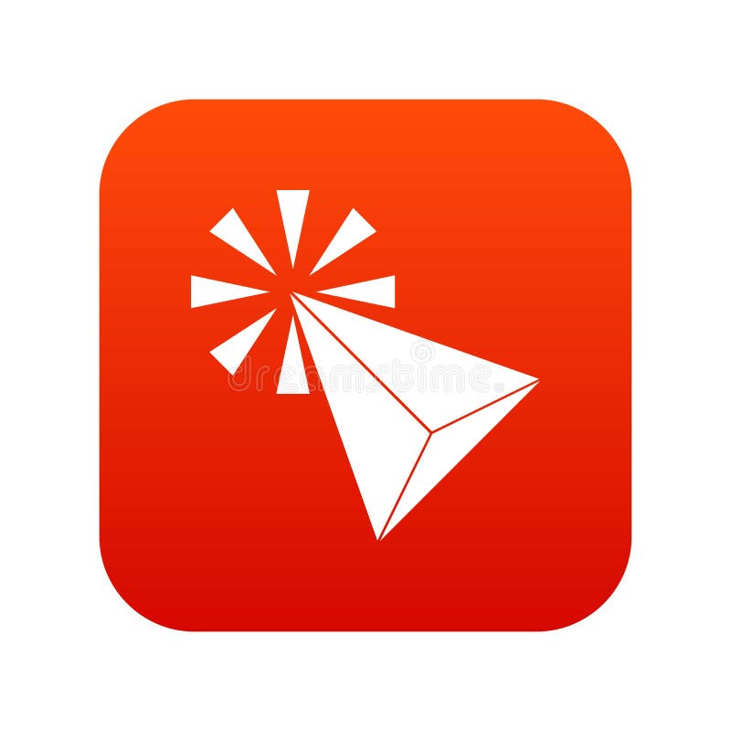 Click icon digital red stock vector. Illustration of choice - 99933310