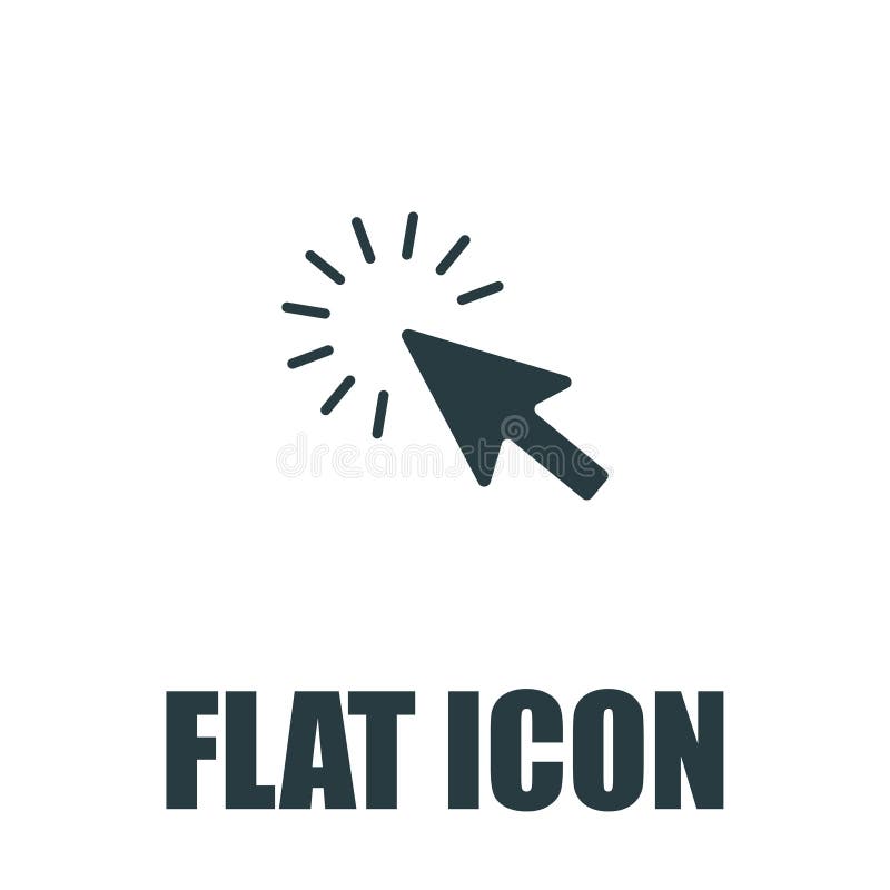 Click Icon Flat stock illustration. Illustration of icon - 187246954