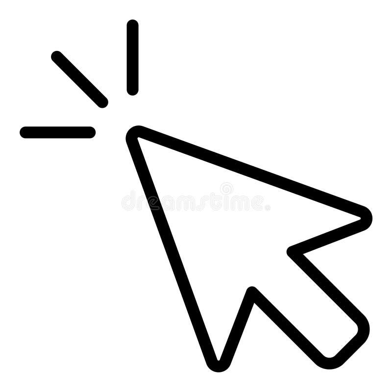 Click Icon Flat Line Style Illustration Representing User Interaction ...