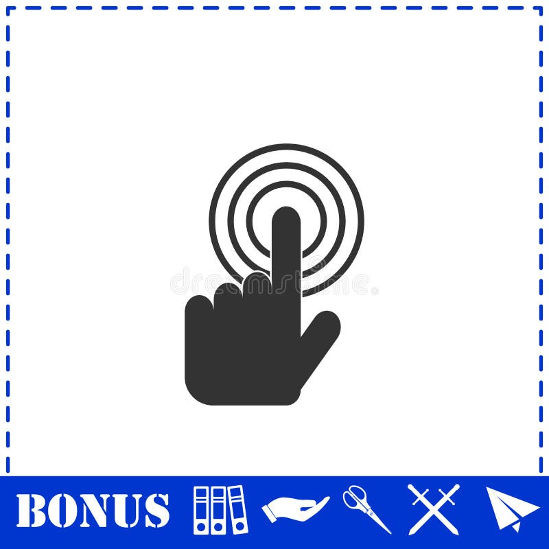 Click icon flat stock illustration. Illustration of isolated - 199372882