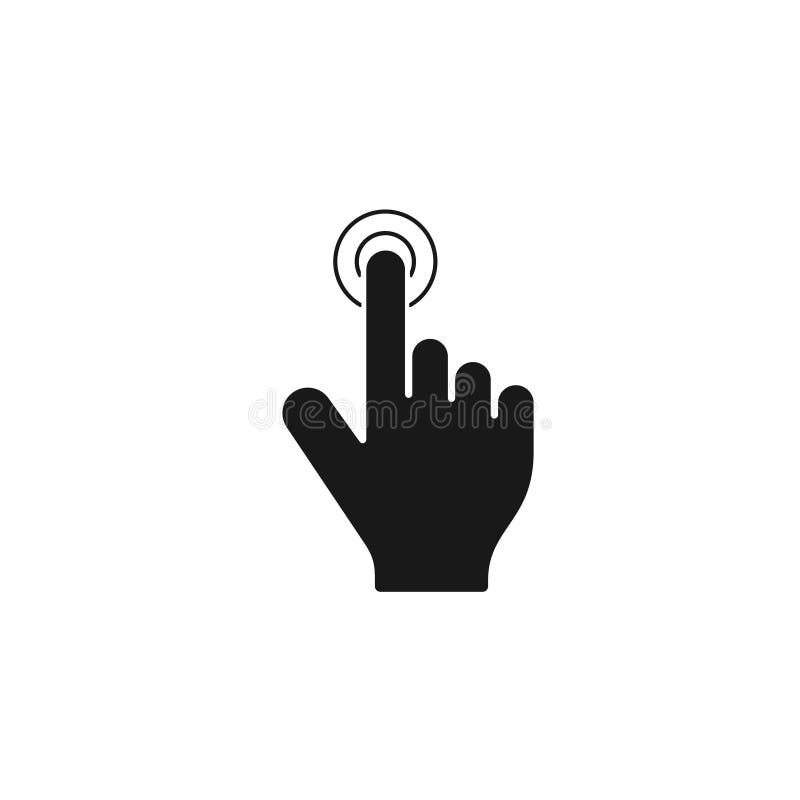 Click Icon, Hand Touch Symbol, Vector Isolated Flat Illustration Stock ...