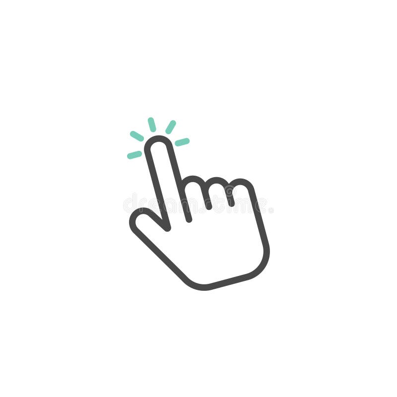 Click Finger Icon. Clicking Pointer Isolated on White Background Stock ... Click Finger Icon. Clicking Pointer Isolated on White Background Stock ...
