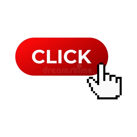 Click Icon in Red Color with Gradient. Stock Vector - Illustration of ...