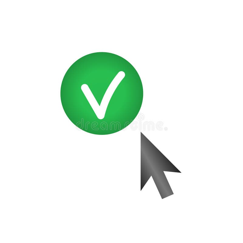 Click Icon, Safe Website Concept, Verified, Vector Illustration Stock ...