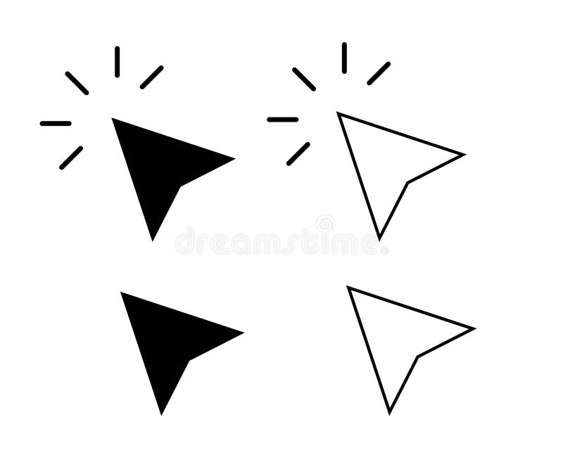Click Icon Set Collection Pointer Arrow Cursor Design Vector Stock