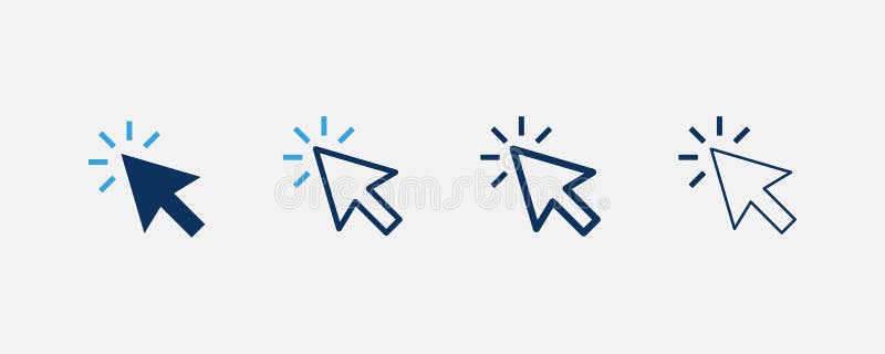 Click Icon Set Isolated Symbol Stock Vector - Illustration of graphic ...