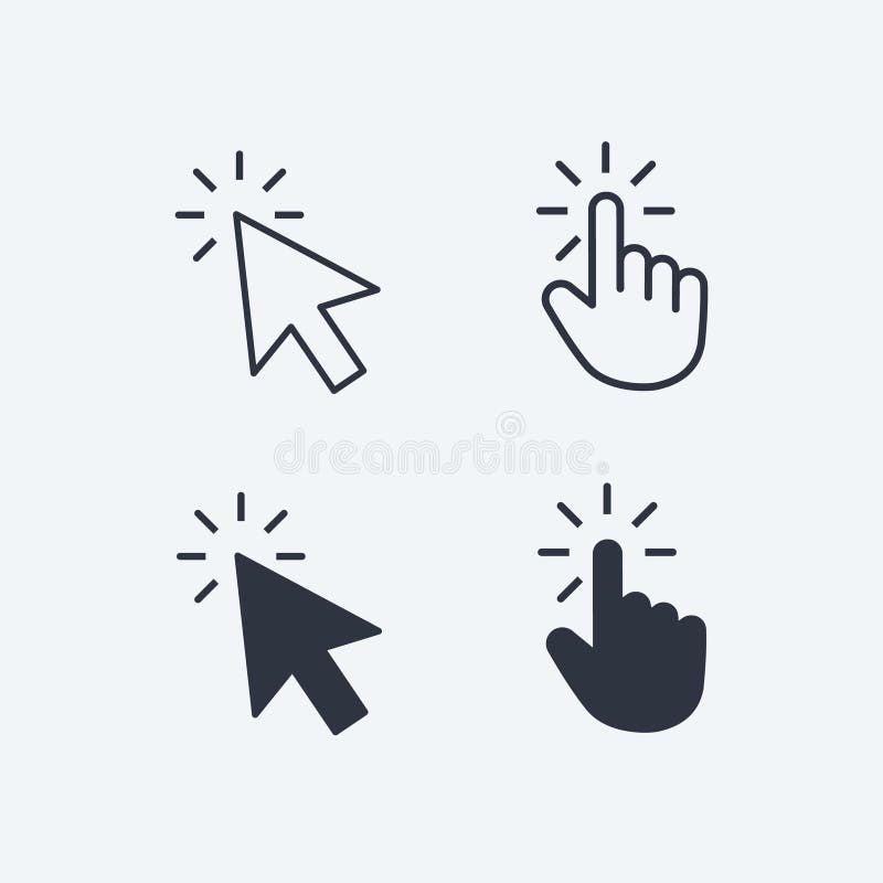 Click Icon. Vector Symbol Set in Flat Style Stock Vector - Illustration ...