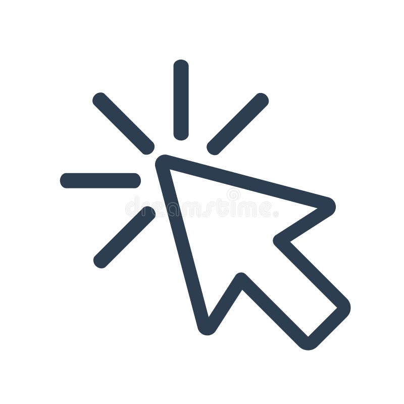Click Icon on White Background. Stock Illustration - Illustration of ...