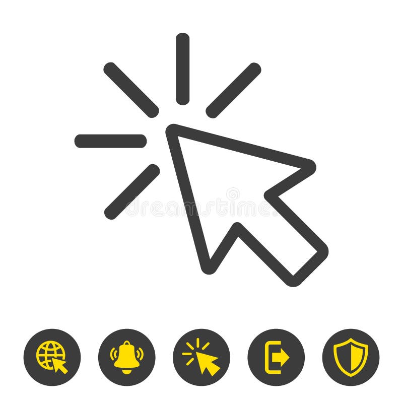 Click Icon on White Background. Stock Illustration - Illustration of ...