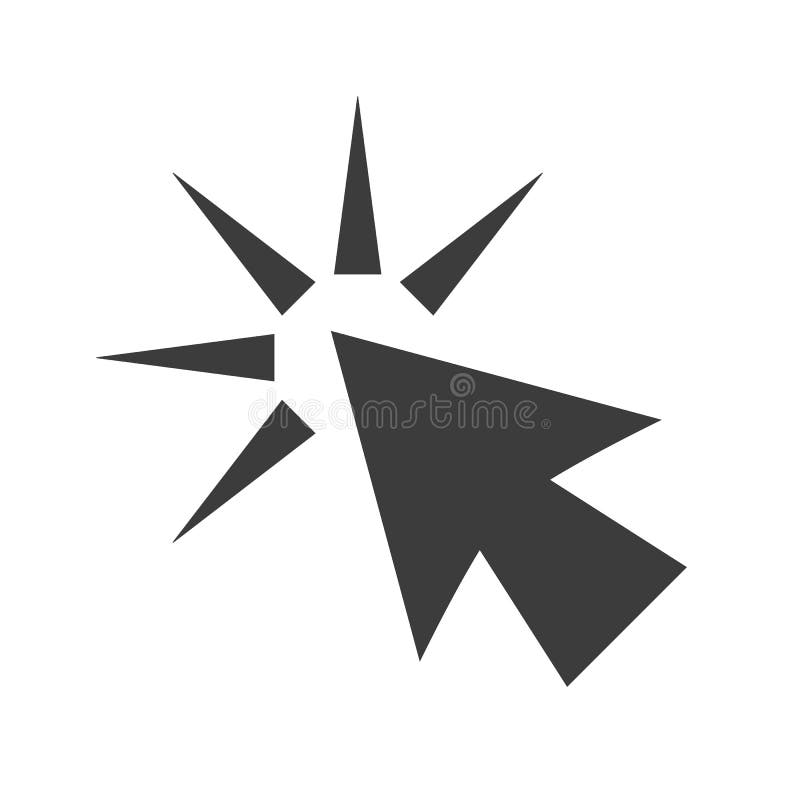 Click Icon on White Background. Stock Illustration - Illustration of ...