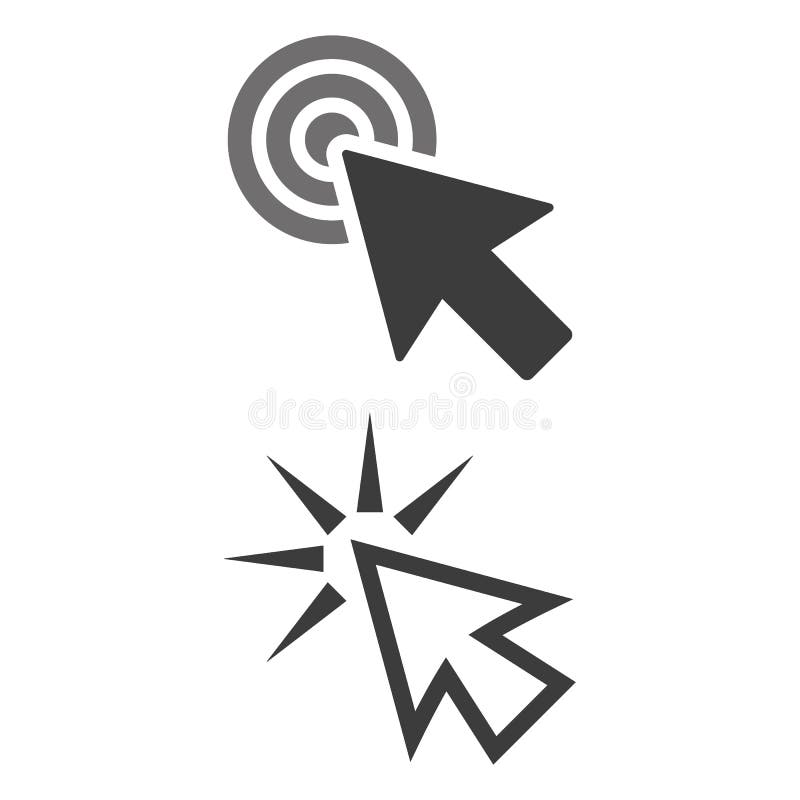 Click Icon on White Background. Stock Illustration - Illustration of ...