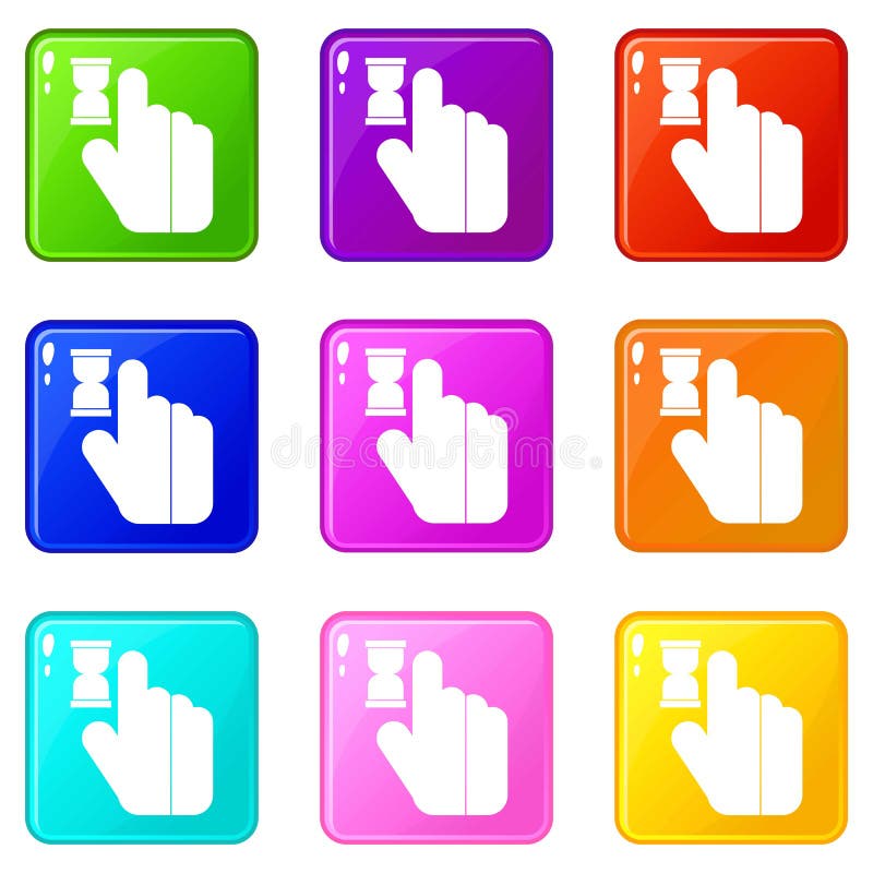 Click icons 9 set stock vector. Illustration of icon - 96083822
