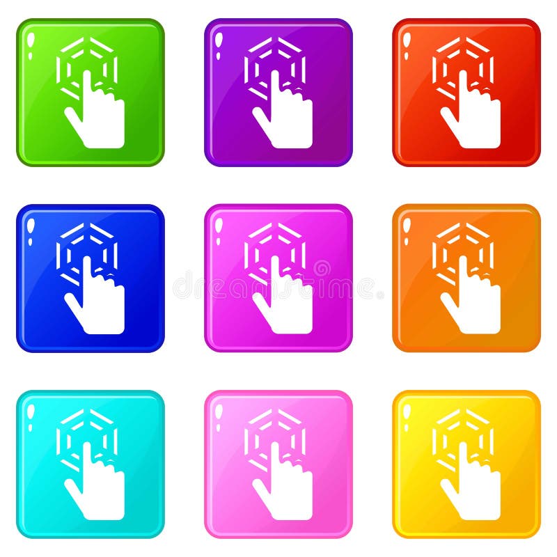 Click icons 9 set stock vector. Illustration of choice - 96083874