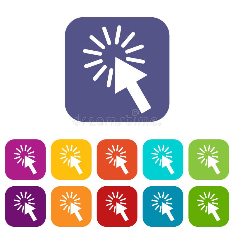 Click icons set stock vector. Illustration of icon, keyboard - 96294873