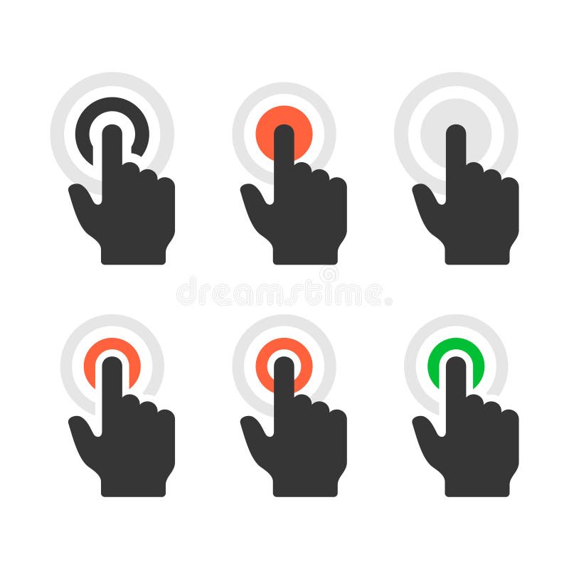 Click Icons Set on White Background. Vector Stock Vector - Illustration ...